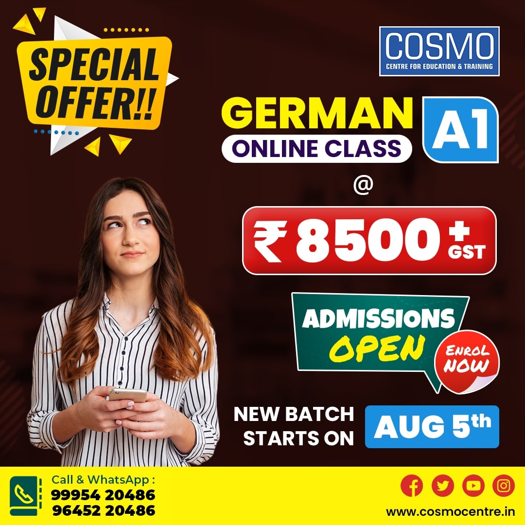 German A1, A2, B1, B2 Coaching in Trivandrum - COSMO German Centre