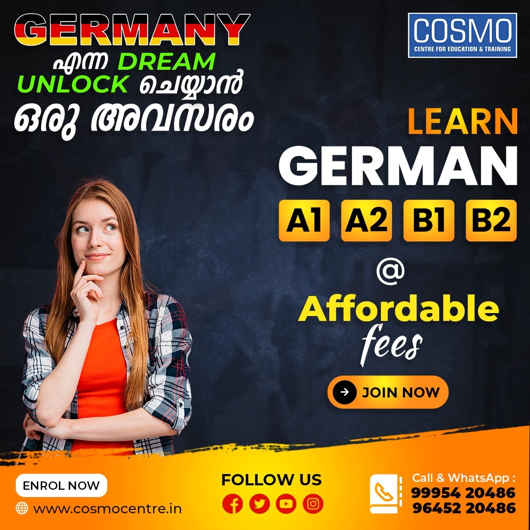German A1, A2, B1, B2 Coaching in Trivandrum - COSMO German Centre
