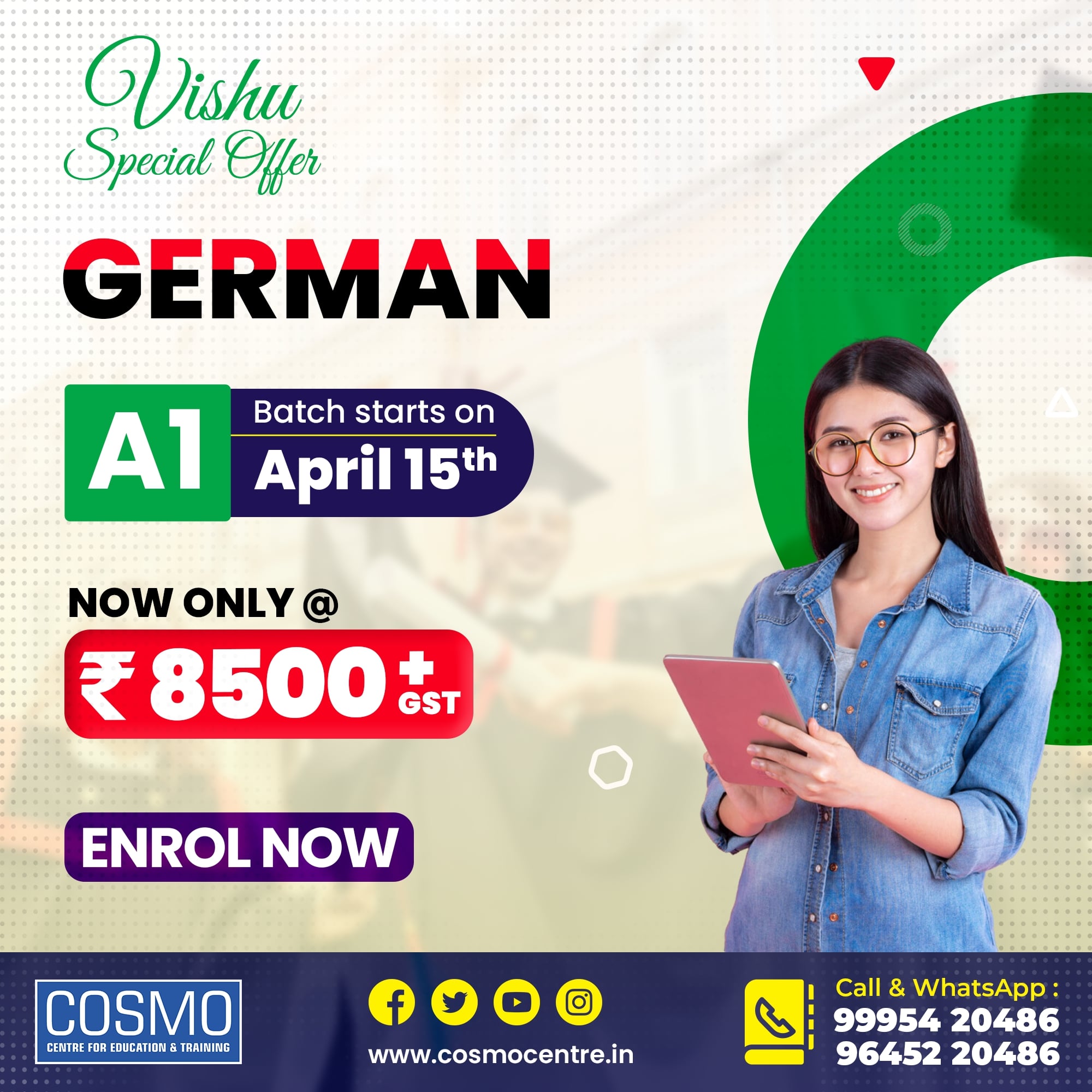 German A1, A2, B1, B2 Coaching in Trivandrum - COSMO German Centre
