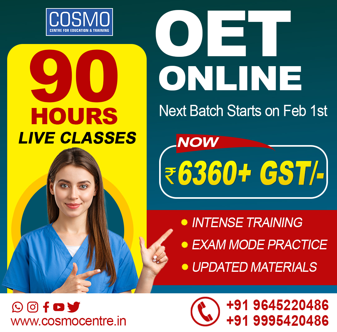 Best Online OET Training @ COSMO Centre Kerala - Best OET Online ...